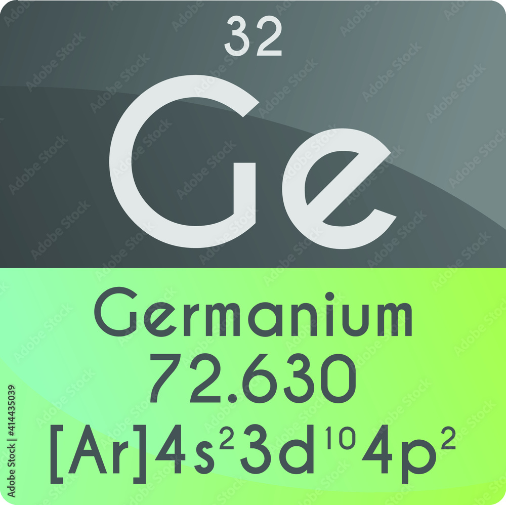 Ge Germanium Metalloid Chemical Element Periodic Table. Square vector ...