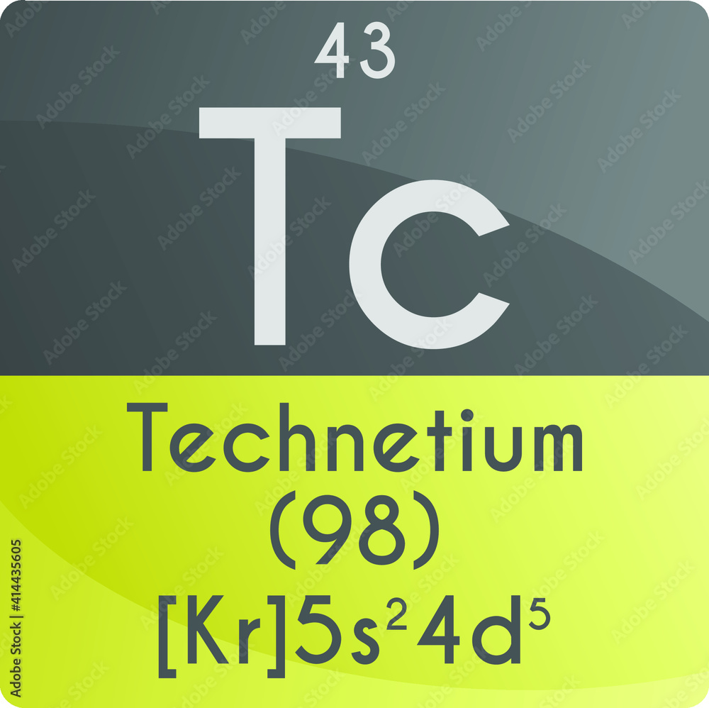 Tc Technetium Transition metal Chemical Element Periodic Table. Square ...
