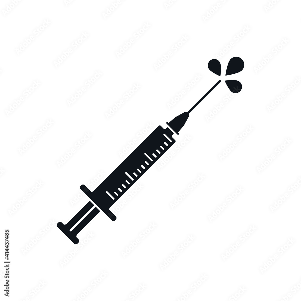 Vaccine symbol. Syringe graphic icon. Syringe for injection sign ...