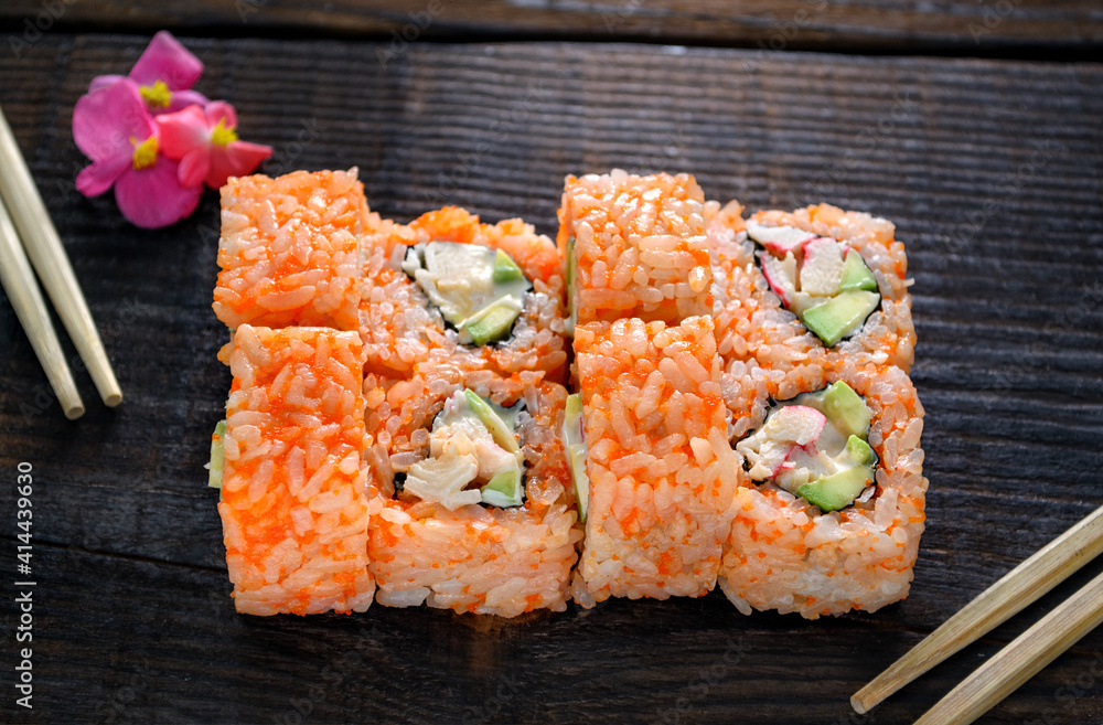 wasabi, lunch, white, eat, top, sea, orange, delicacy, set, menu, asian ...