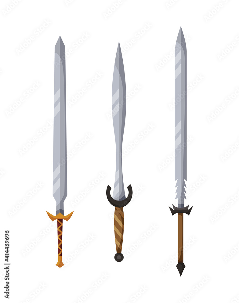 Medieval weapon collection. Ancient weaponry, war and heraldry concept ...
