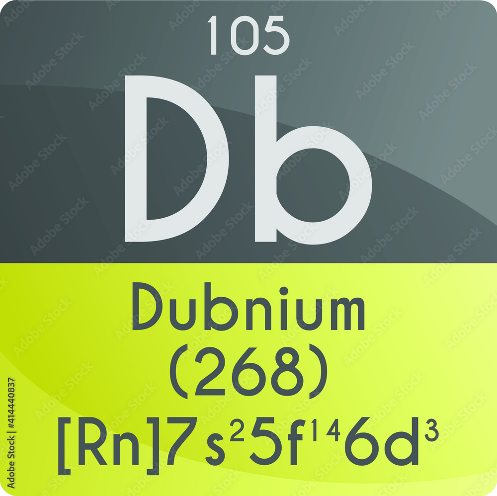 Db Dubnium Transition metal Chemical Element Periodic Table. Square ...