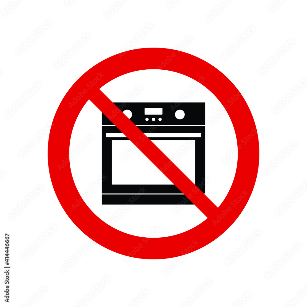 no stove, oven icon. Prohibited gas cooker icon. Stock Vector | Adobe Stock