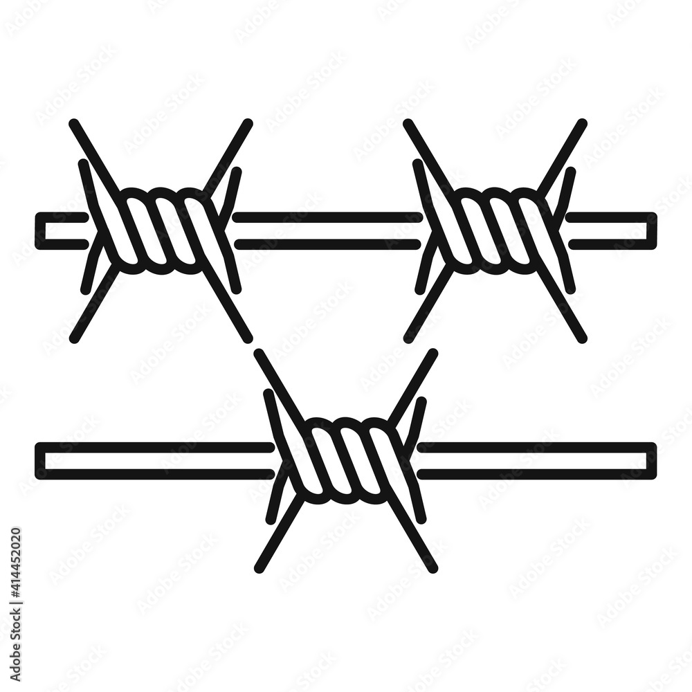 Prison spike wire icon. Outline prison spike wire vector icon for web ...