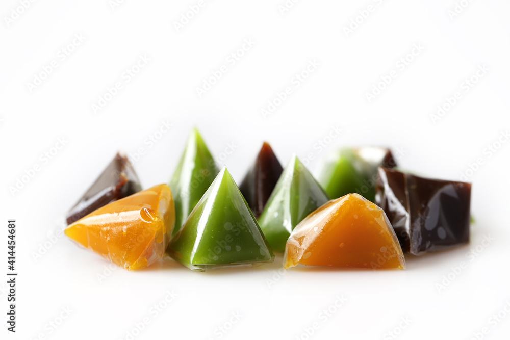 Traditional Handmade Thai Kalamae candy isolated on white background ...