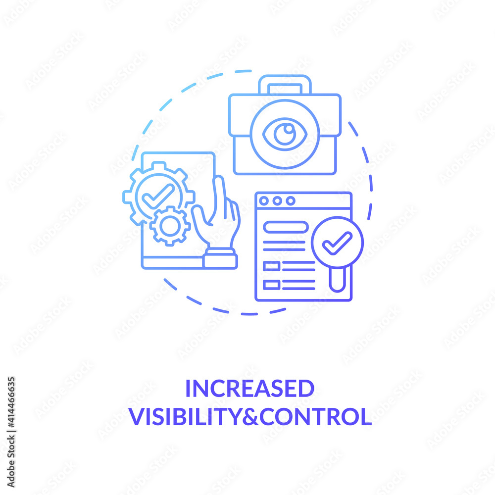 Increased visibility and control concept icon. Contract management ...