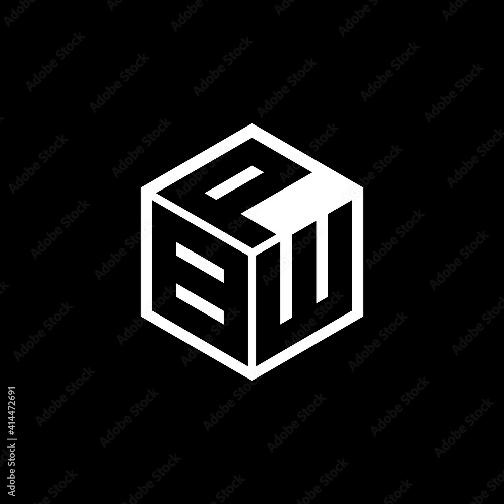 BWP letter logo design with black background in illustrator, vector ...