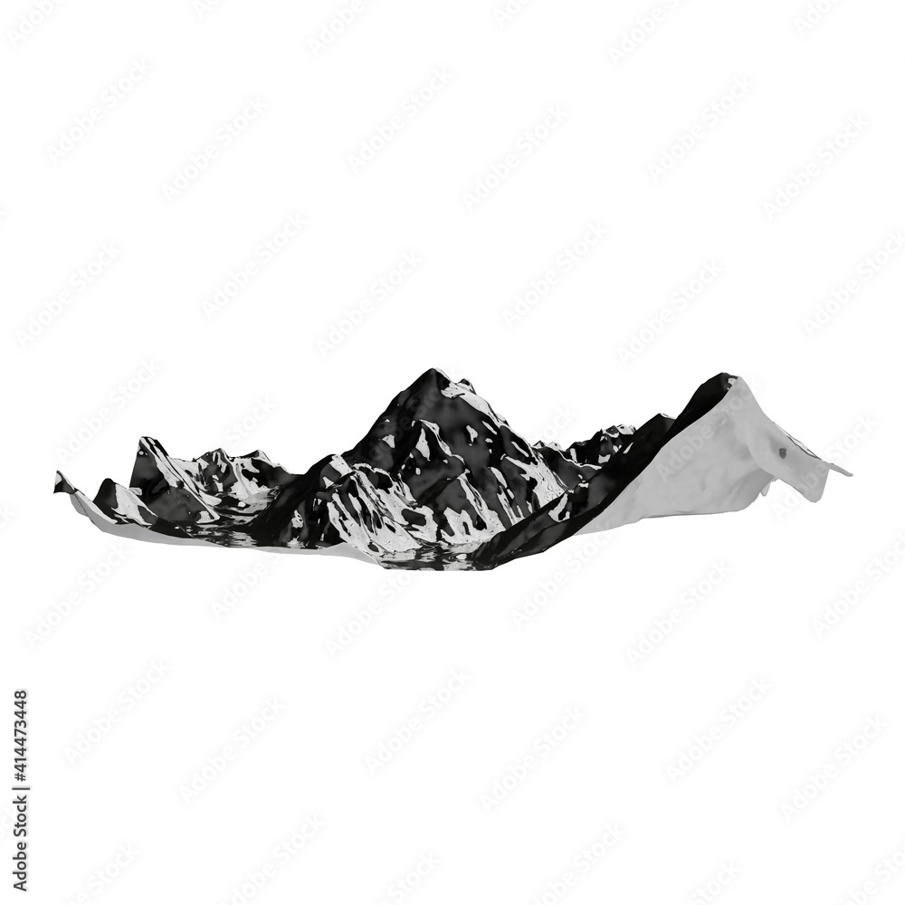 K2 Mountain 3d accurate terrain model Stock Photo | Adobe Stock