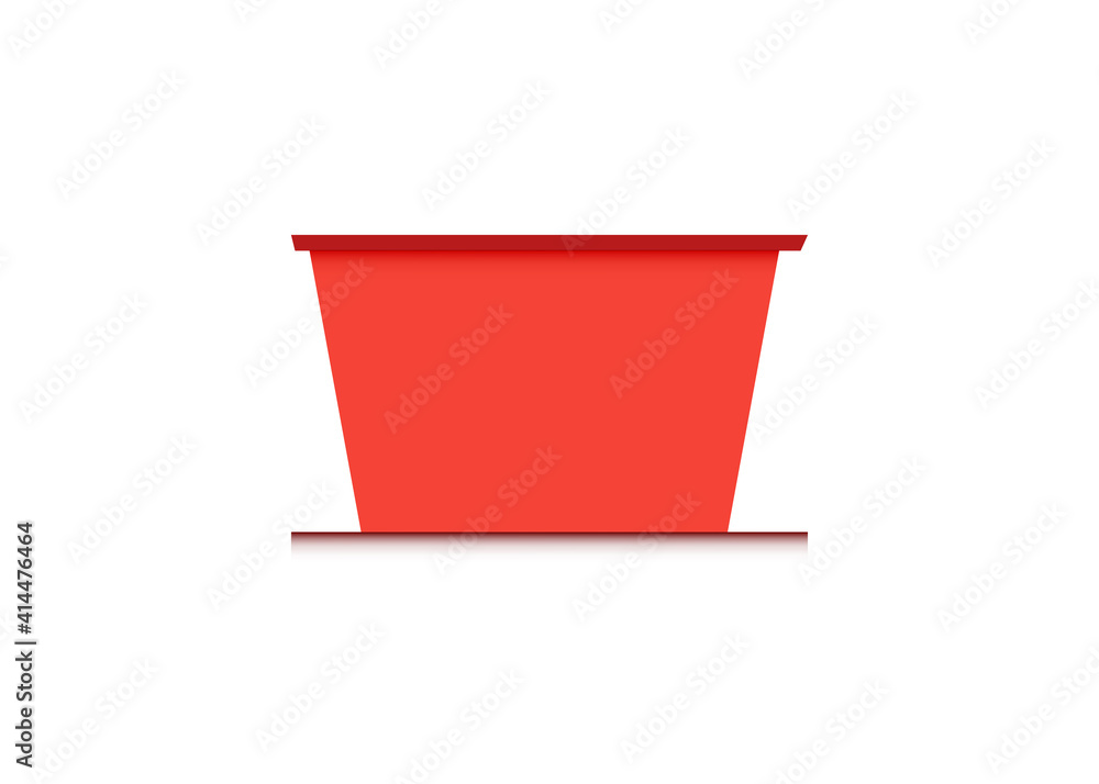 skip bin is a large open-topped waste container. red skip vector icon ...