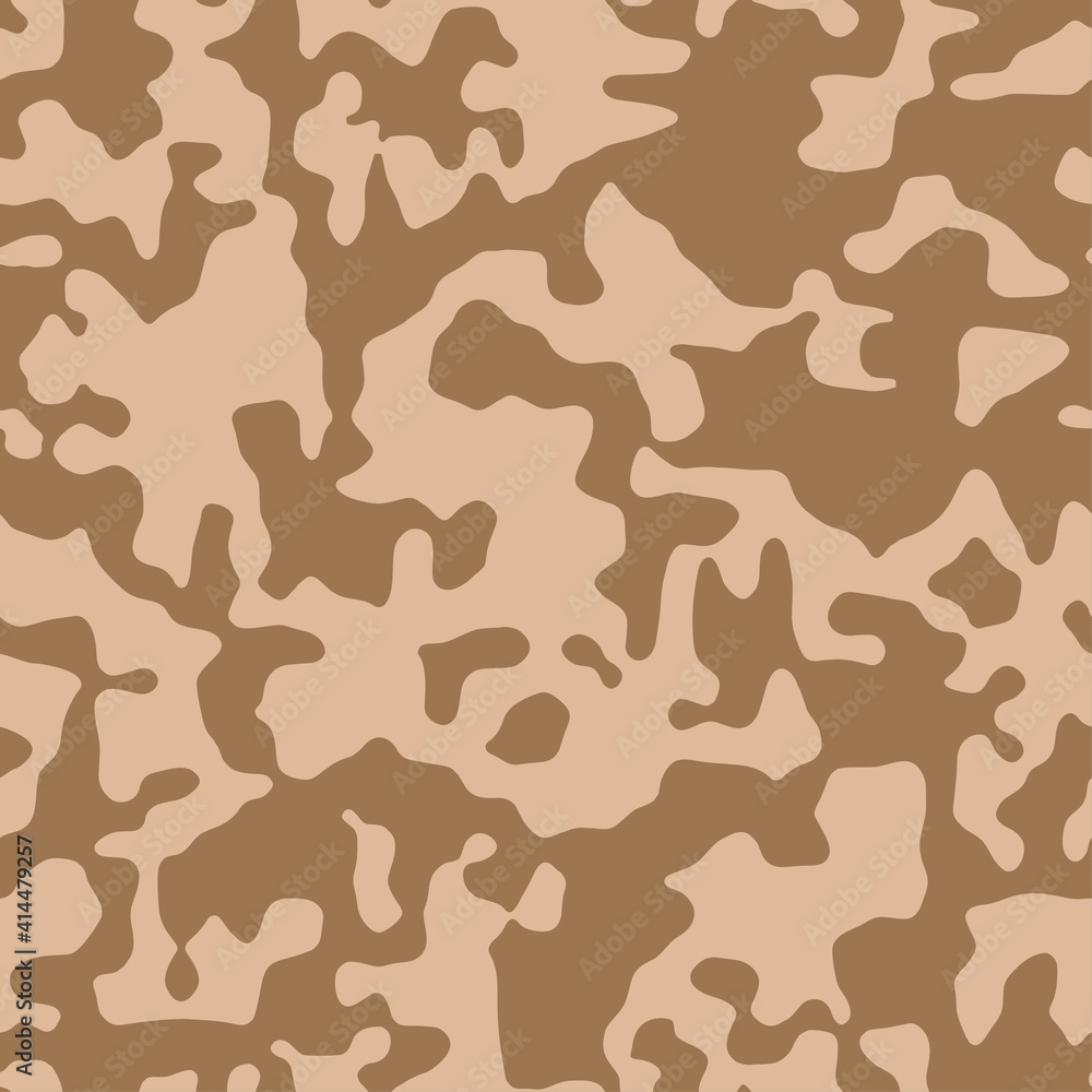 Brown beige camouflage seamless pattern. Modern military two color camo ...