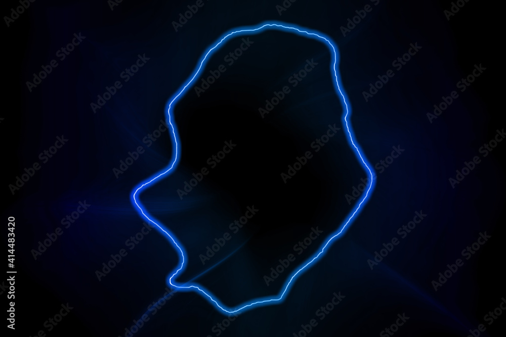 Glowing Map of Niue, modern blue outline map Stock Illustration | Adobe ...