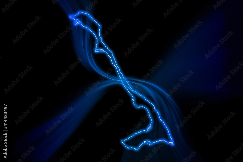 Glowing Map of Bahamas, modern blue outline map Stock Illustration ...