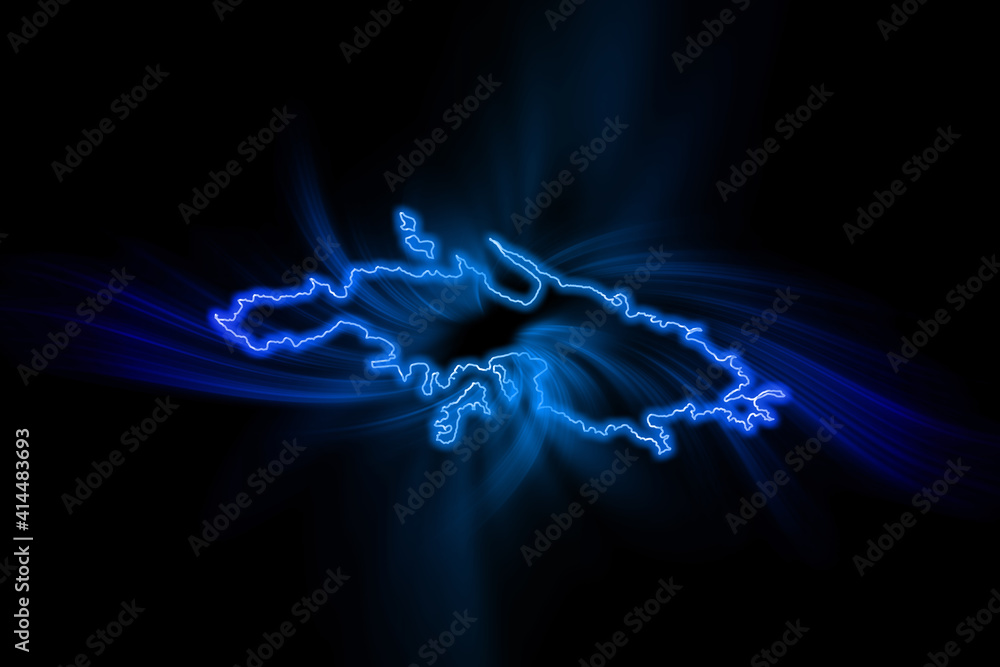 Glowing Map of Virgin Islands US, modern blue outline map Stock ...
