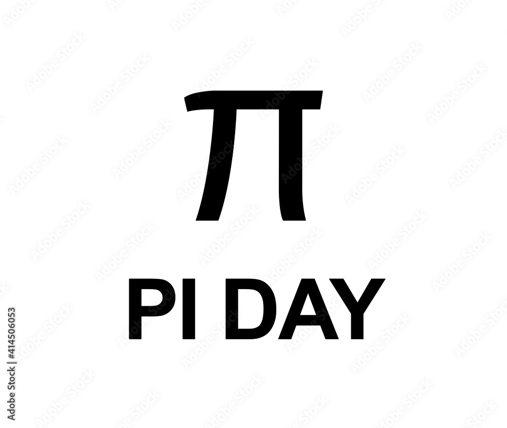 Pi. Pi Day (3.14) symbol, sign, logo. Figure design. White background ...