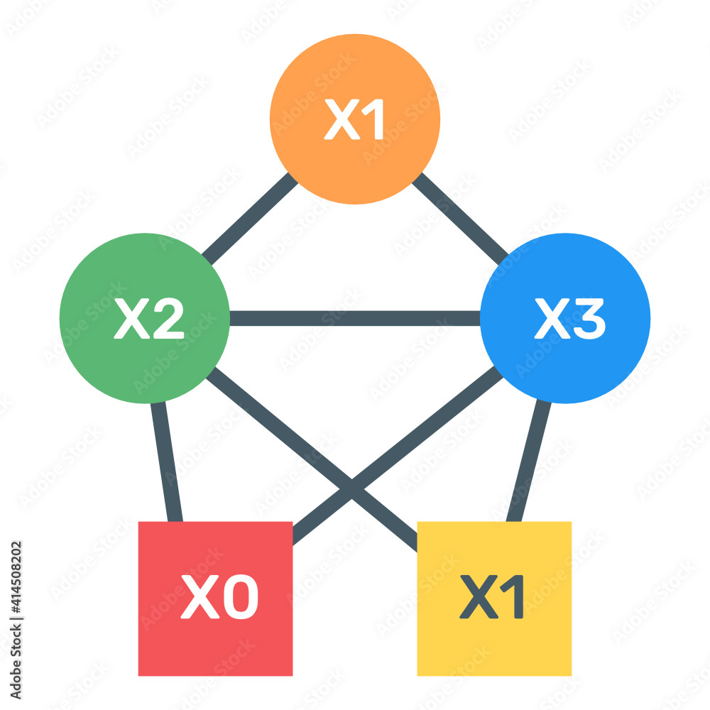 Download flat icon of binary tree infographic, editable visual Stock ...