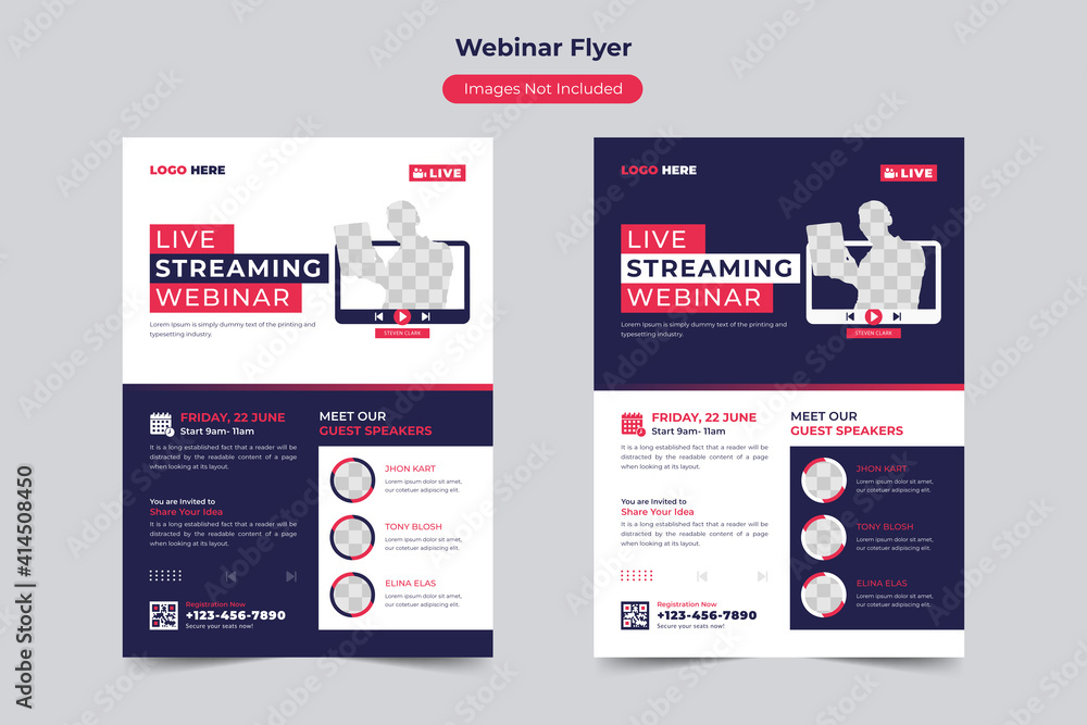 Live Virtual Streaming Conference Event Online Class Webinar Flyer ...