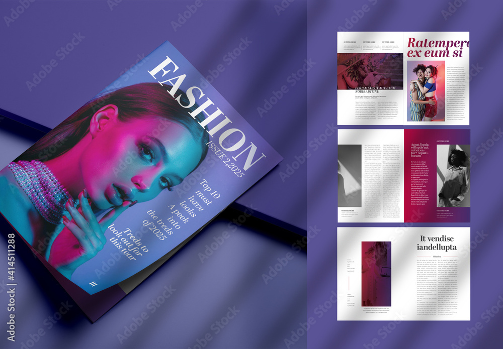 Gradient Fashion Magazine Layout Stock Template | Adobe Stock