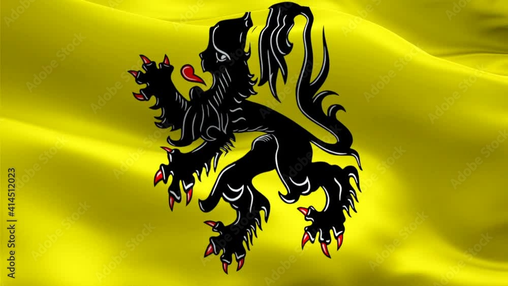 Flemish Community flag Closeup 1080p Full HD 1920X1080 footage video ...