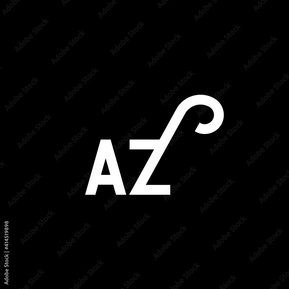 AZ letter logo design on black background. AZ creative initials letter ...