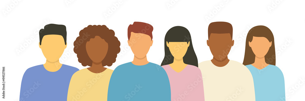 Young multicultural people team set. Diverse business men and women ...