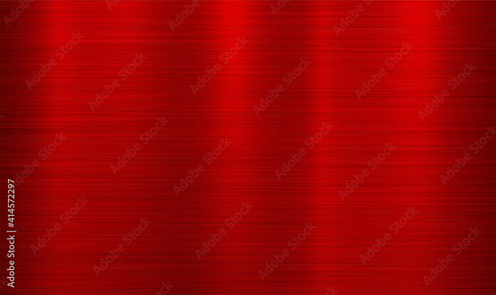 Red metal technology horizontal background with polished, brushed ...