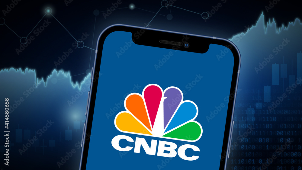 CNBC stock market vector illustration, with iPhone splash screen ...