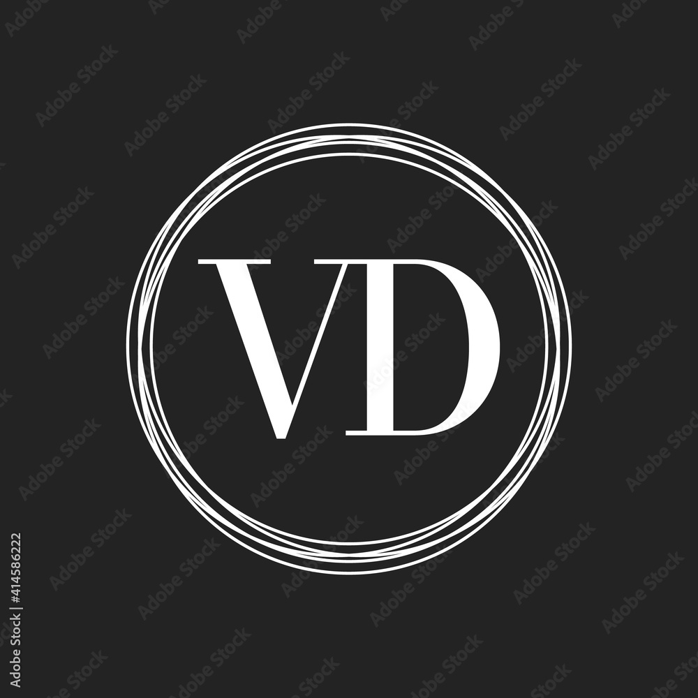 Simple Elegant Initial Letter Type VD Logo Sign Symbol Icon, Logo ...