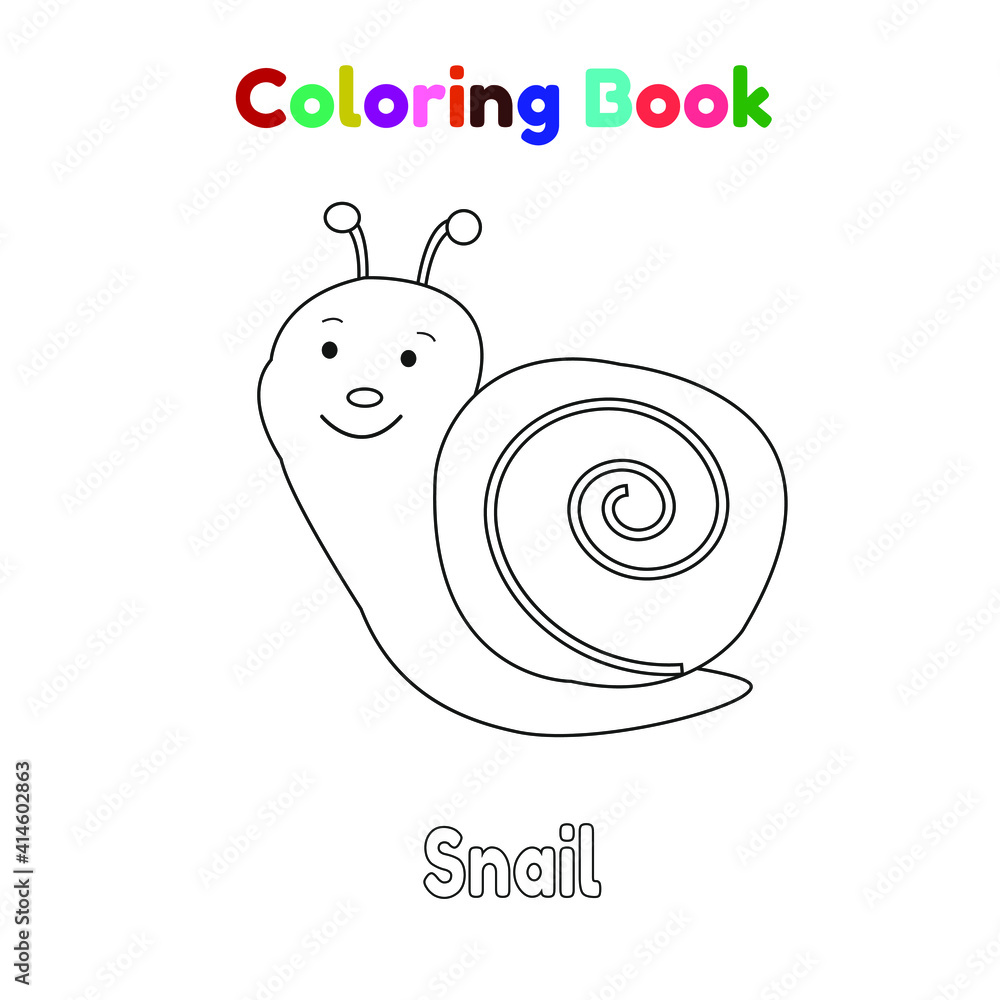 Coloring Book Snail For Kid Cartoon Illustration Vector Stock Vector ...
