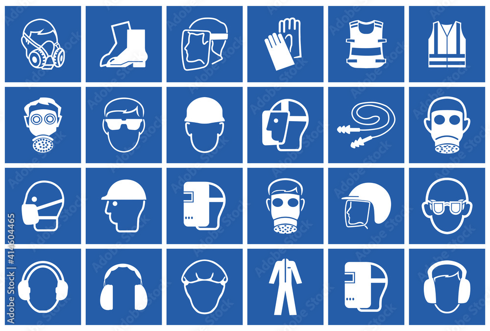 Required Personal Protective Equipment Ppe Symbol Safety Icon Stock