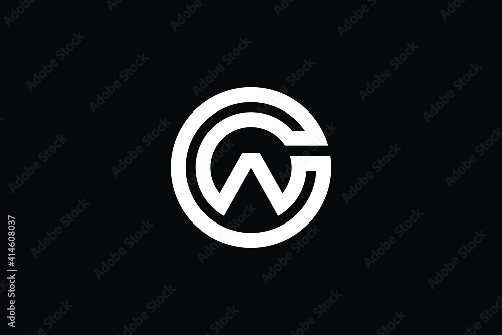 CW logo letter design on luxury background. WC logo monogram initials ...