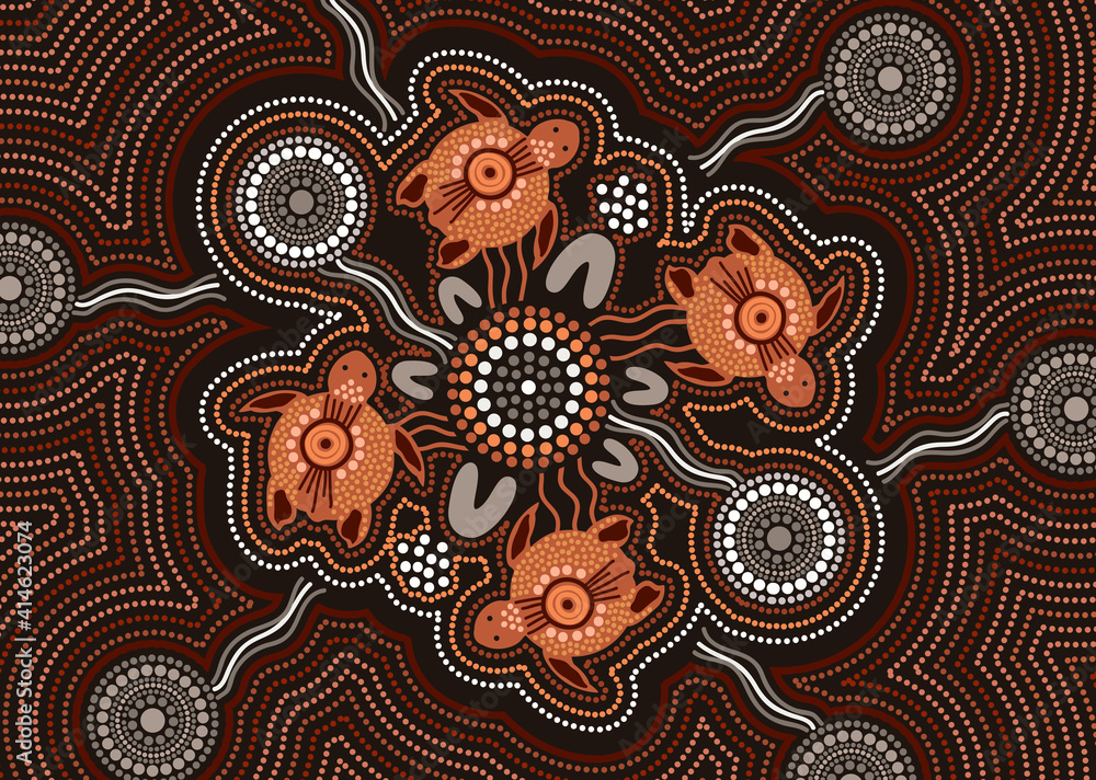 Turtle aboriginal art - vector Stock Vector | Adobe Stock
