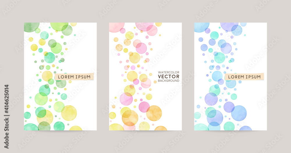 watercolor bubbles background. vector card design template Stock Vector ...