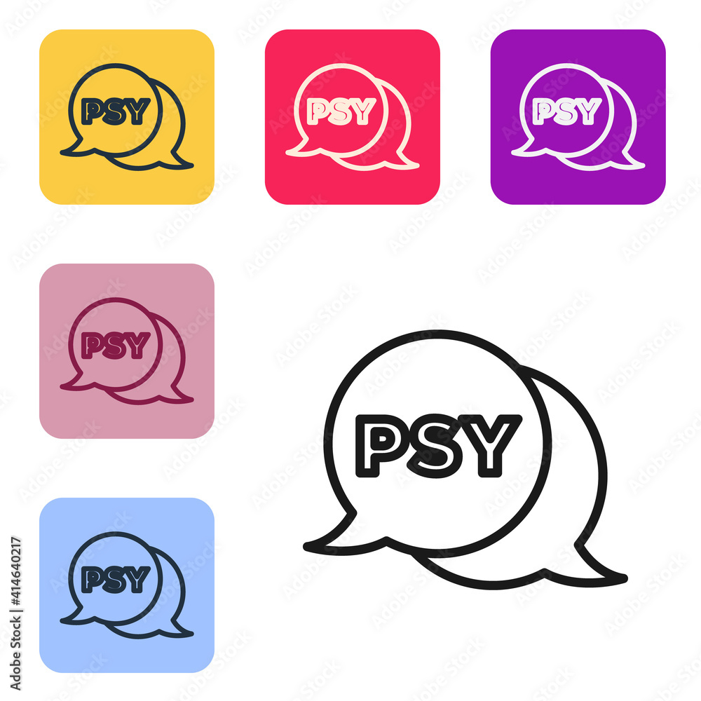 Black line Psychology icon isolated on white background. Psi symbol ...