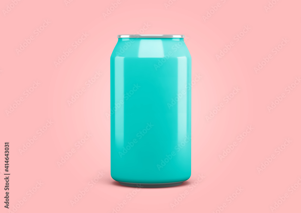 Soda can front view, pastel colors. 3d rendering Stock Photo | Adobe Stock