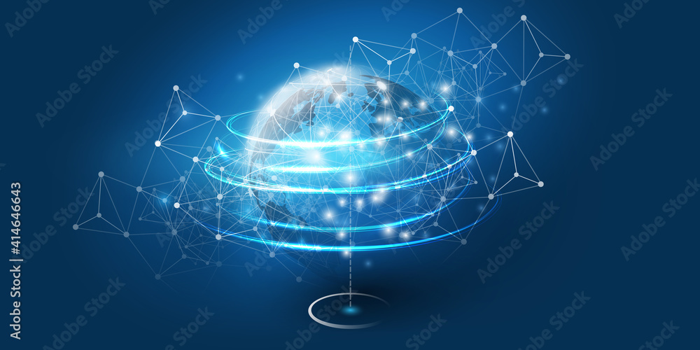 Abstract Blue Cloud Computing, Networks, Telecommunications Concept ...