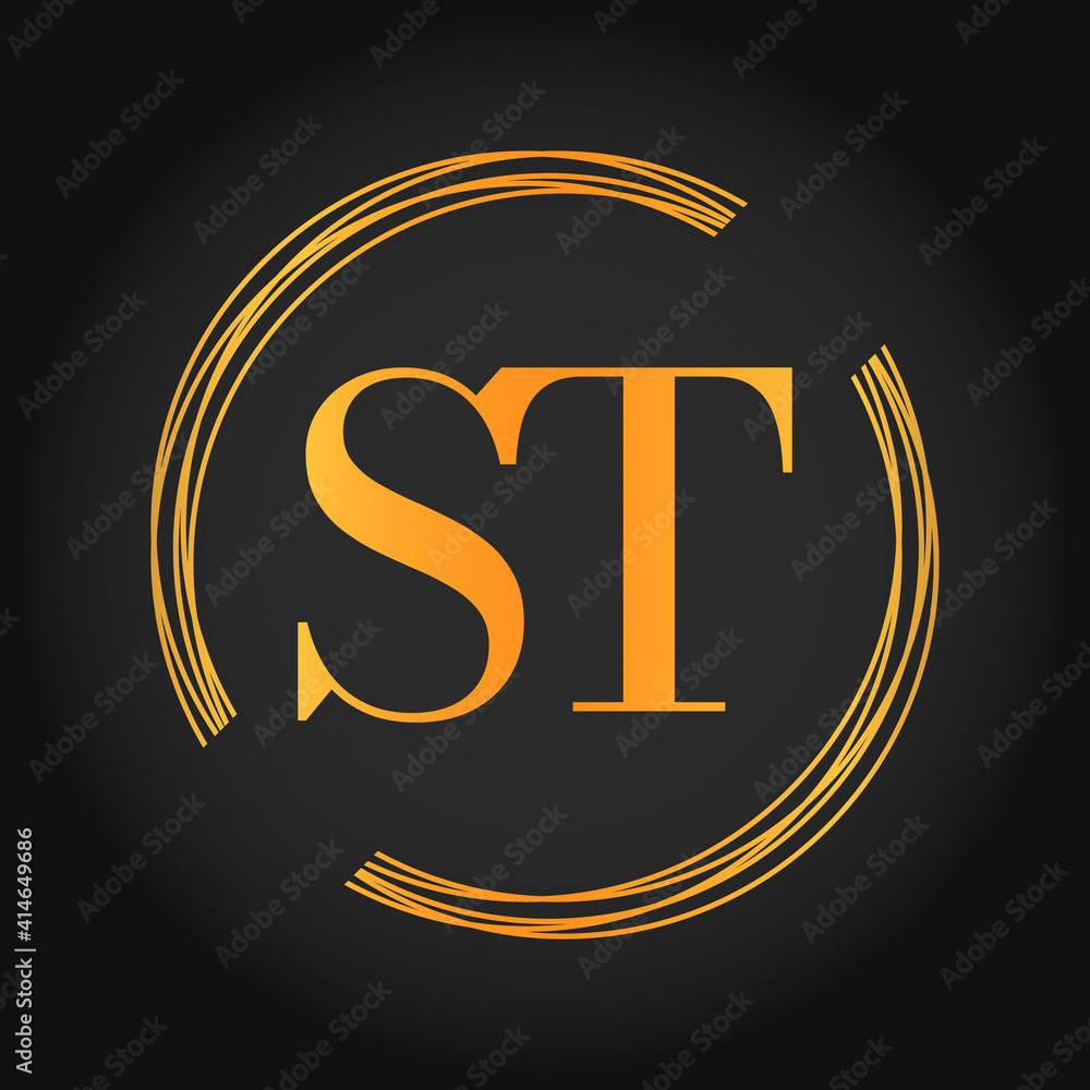 Simple Elegant Initial Letter Type ST Logo Sign Symbol Icon, Logo ...