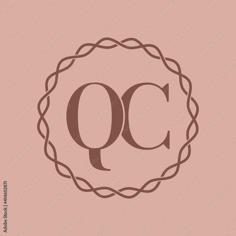 Simple Elegant Initial Letter Type QC Logo Sign Symbol Icon, Logo ...