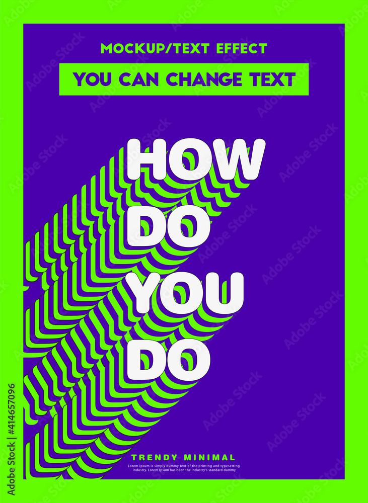 creative color poster Template set 3D Text Effect Mockup posters you ...