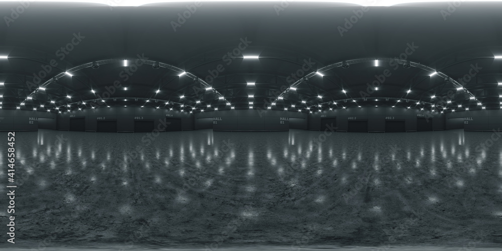 Full spherical hdri panorama 360 degrees of empty exhibition space ...