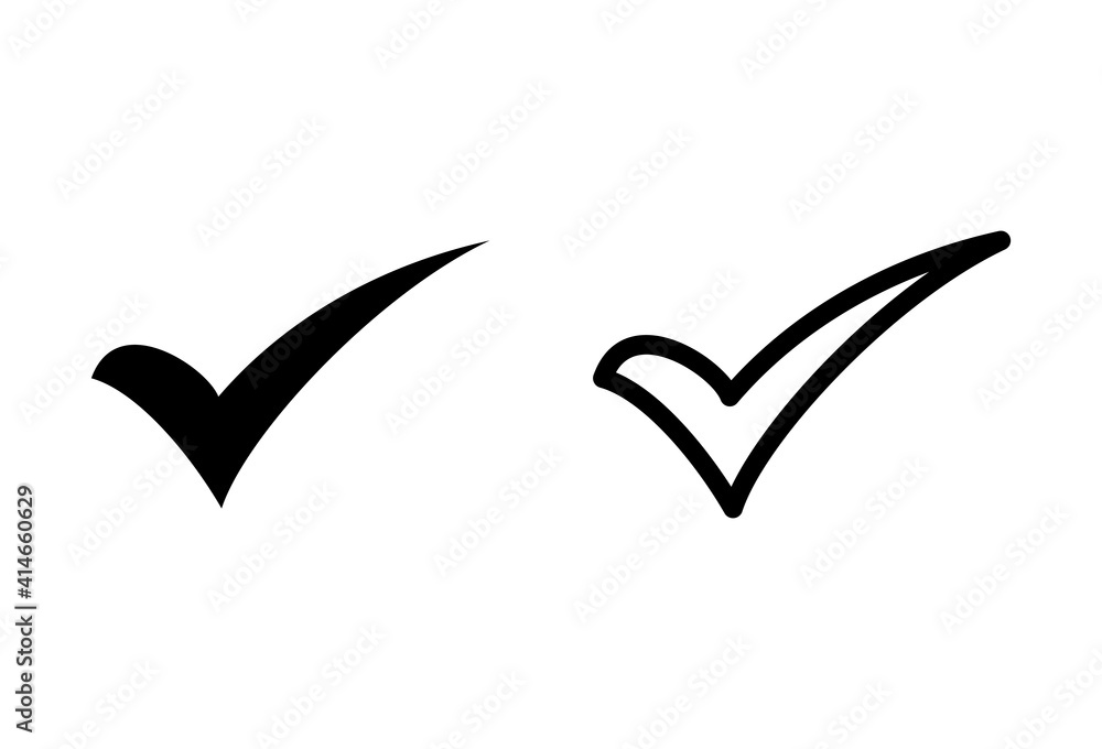 Check mark icon set. Check mark sign. Tick mark symbol vector Stock ...