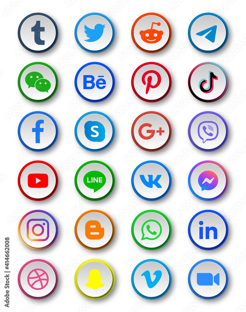 Facebook Twitter Google Logos