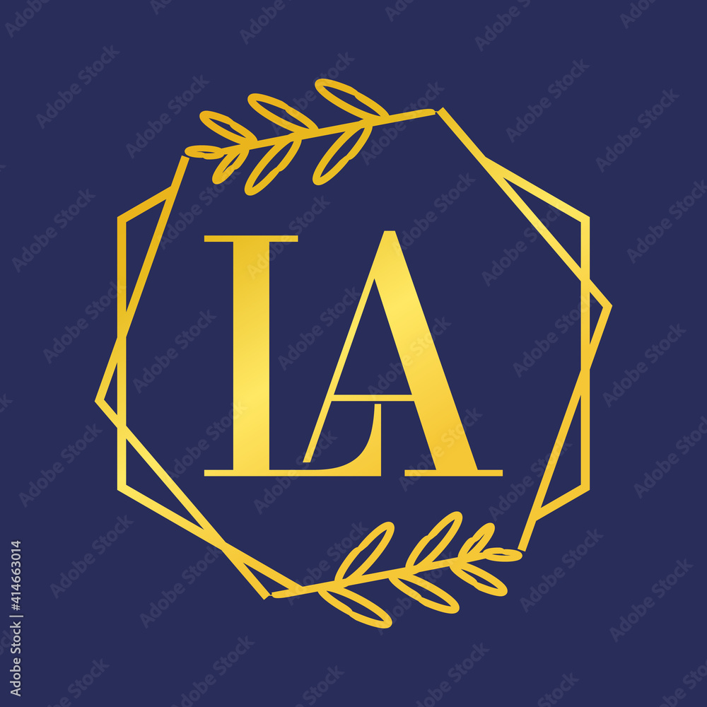 Simple Elegant Initial Letter Type LA Logo Sign Symbol Icon, Logo ...