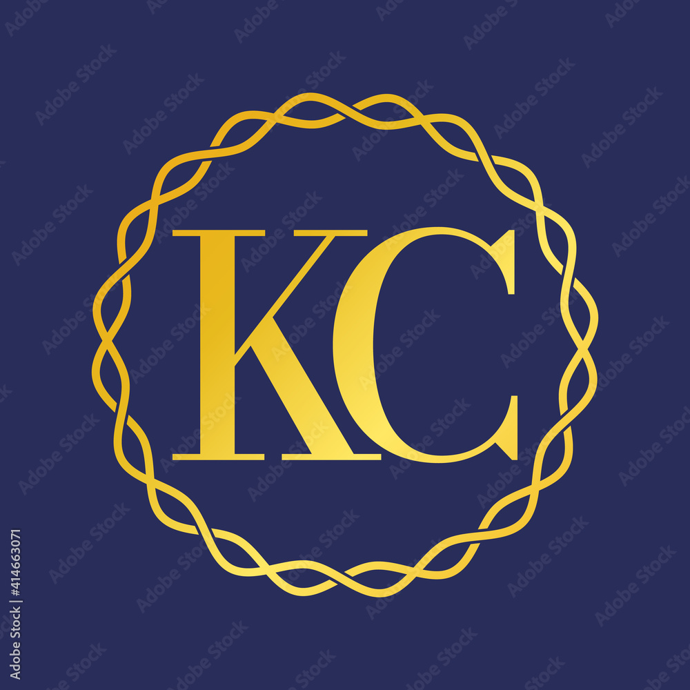 Vetor de Simple Elegant Initial Letter Type KC Logo Sign Symbol Icon ...
