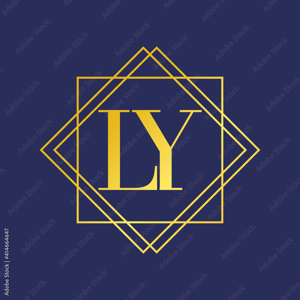 Simple Elegant Initial Letter Type LY Logo Sign Symbol Icon, Logo ...