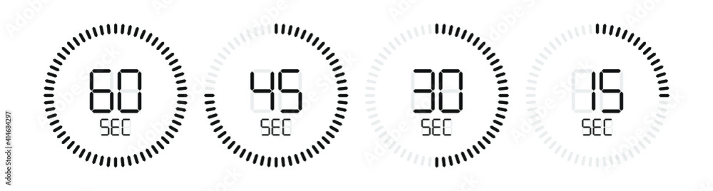 Stopwatch digital countdown timer with seconds display. Timer, clock ...