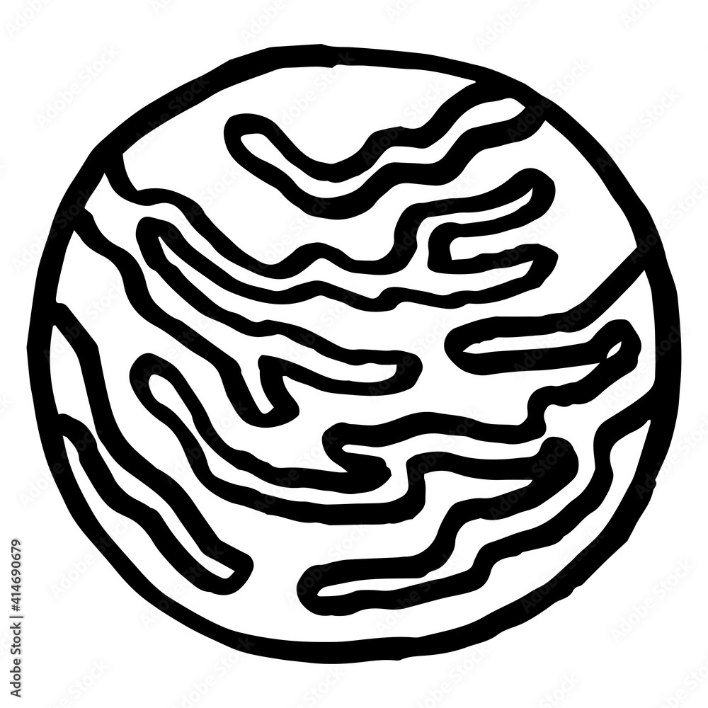 Contour drawing planet space theme for coloring 3 Stock Illustration ...