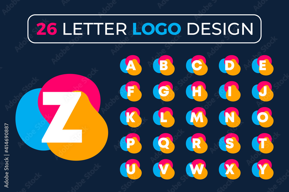 Alphabet in dynamic triangle intersection shape. Vector logo perfect ...