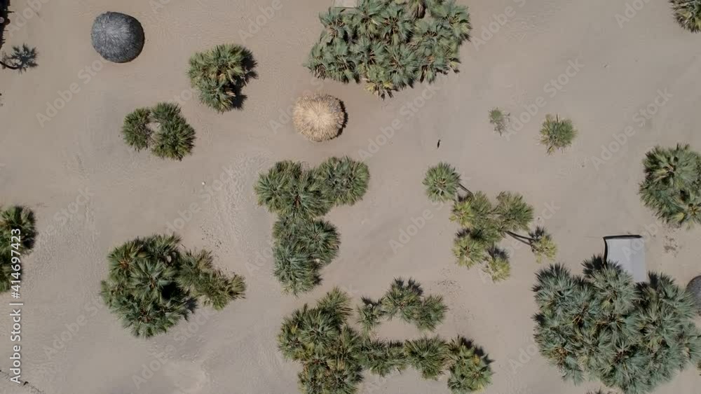 Top-down view of Round traditional hut made from Palm tree leaves of ...