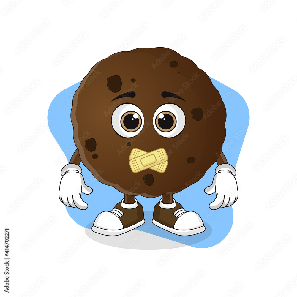 Cute Cartoon Cookie Making a Quiet Gesture, Good Design For Character ...