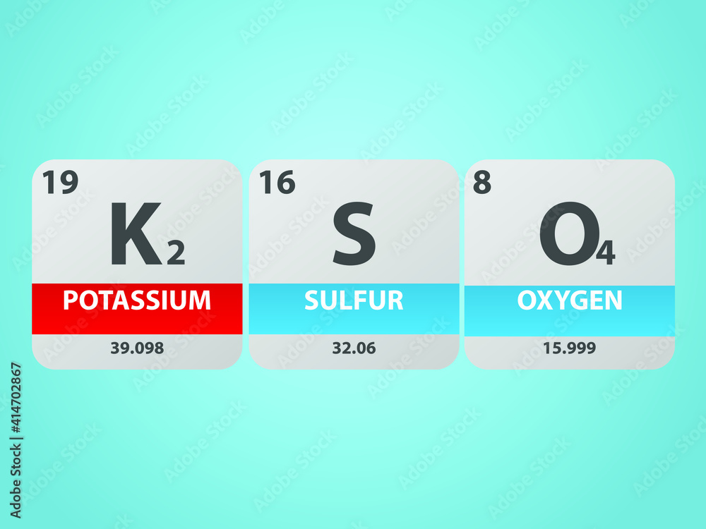 Potassium sulfate k2so4 molecule. Simple molecular formula consisting ...